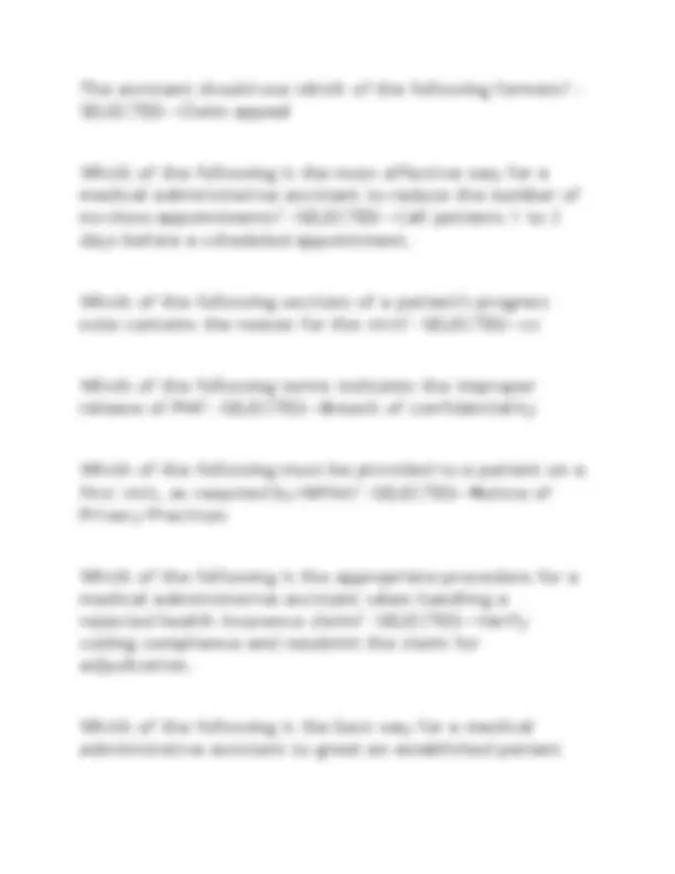 CMAA Practice Test Questions 2025/2026: Medical Administrative ...