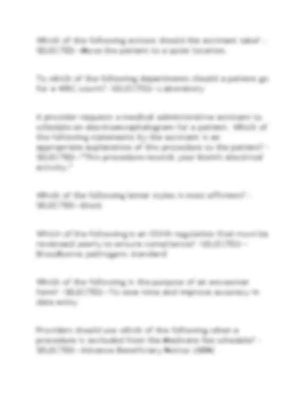 CMAA Practice Test Questions 2025/2026: Medical Administrative ...