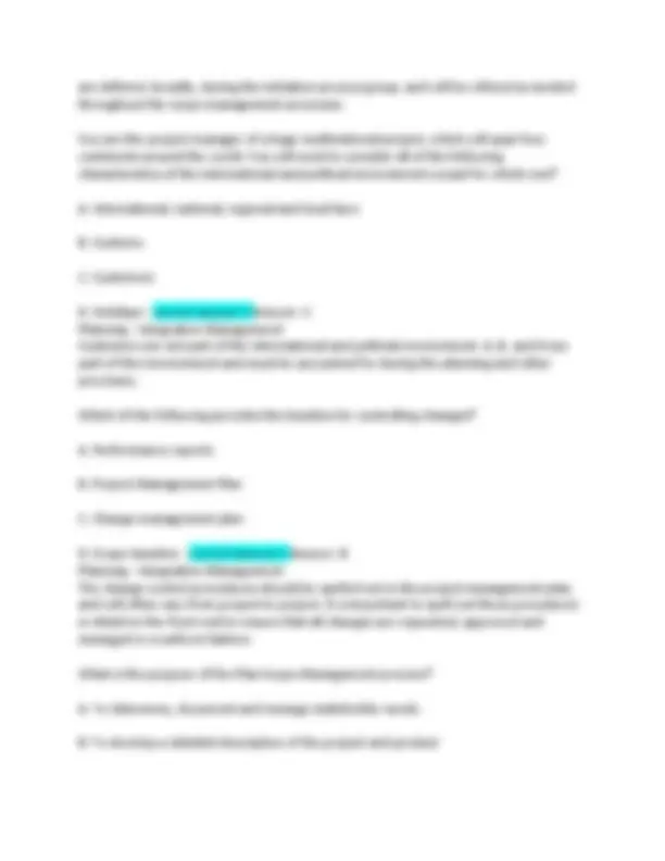 PMP PREP (PLANNING PROCESS) LATEST 2025 2026 WITH CORRECT VERIFIED ...