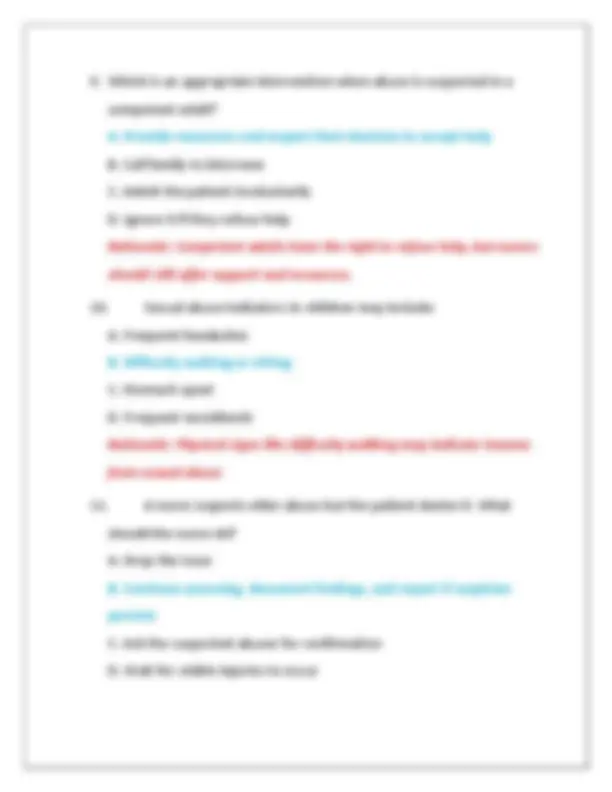 Abuse and Neglect Practice Exam for Nurses: Questions, Answers ...