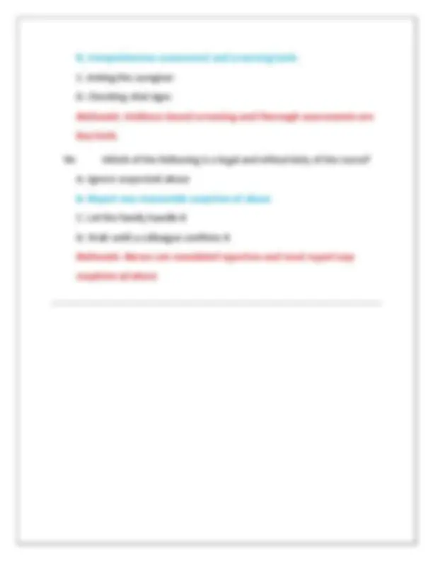 Abuse and Neglect Practice Exam for Nurses: Questions, Answers ...
