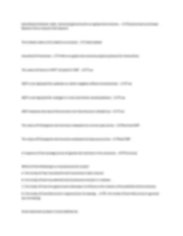 Macroeconomics Midterm Exam Review Questions and Answers | Exams Nursing | Docsity