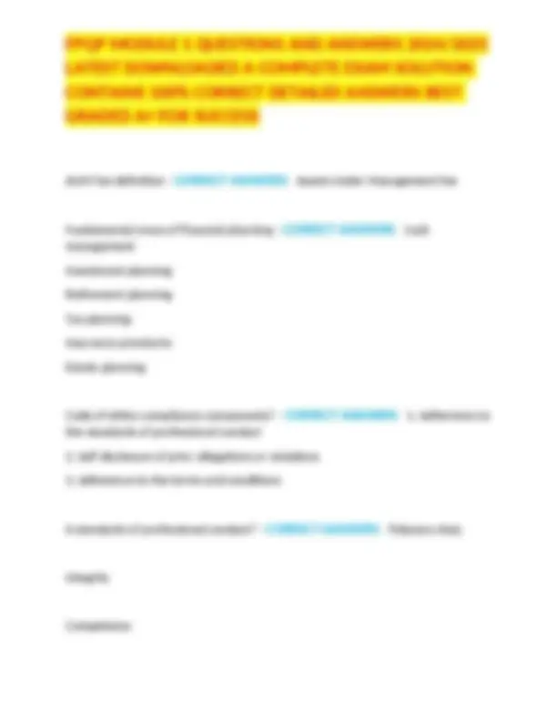 FPQP MODULE 1 QUESTIONS AND ANSWERS 2024/2025 LATEST DOWNLOADED A ...