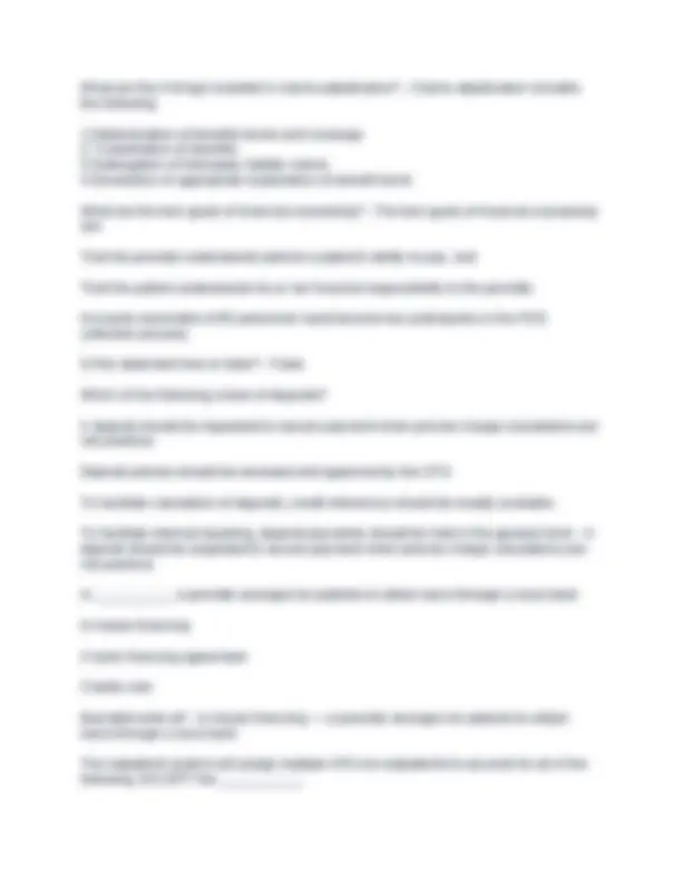 HFMA SET 1 QUESTION AND ANSWERS | Exams Advanced Education | Docsity