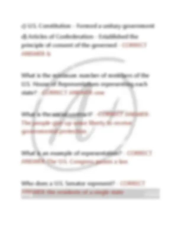 Florida Civic Literacy Exam (FCLE) Study Guide 2024-2025 All Questions ...