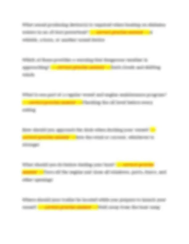 Alabama Boating Test questions with correct verified answers 2025 ...