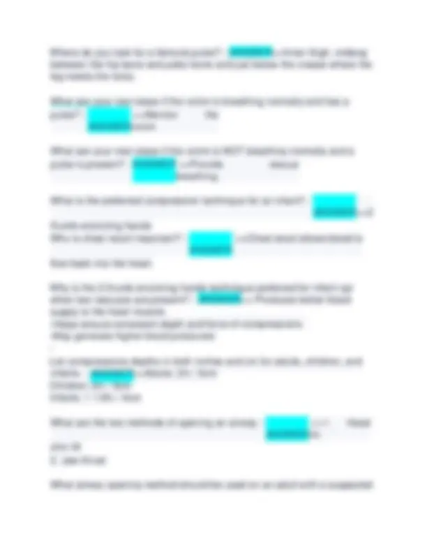 AHA BLS CPR Test (ACTUAL TEST ) Questions and Answers (Solved) | Exams ...