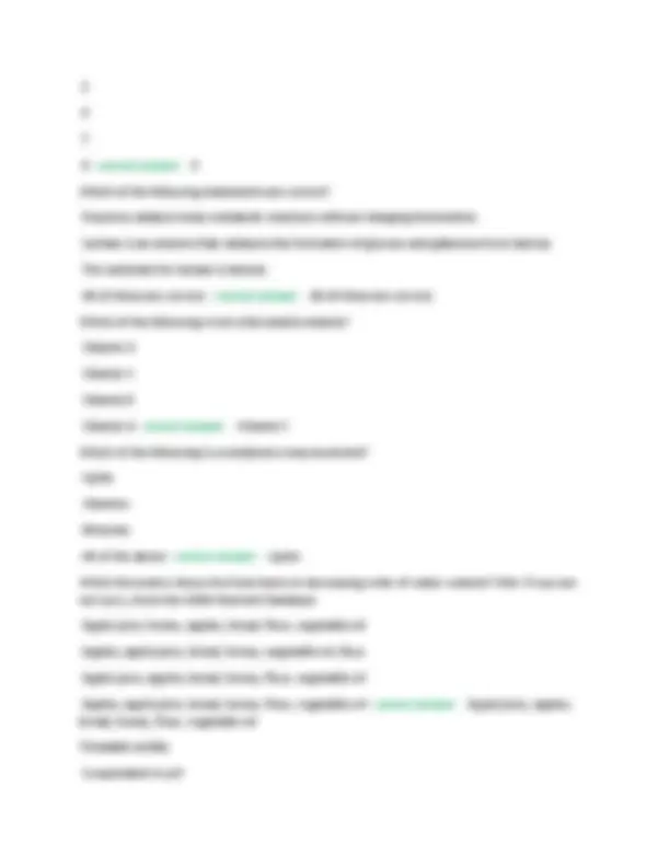 FOS 3042 Exam 1-4 Question Bank (exam 1,2,3 and 4) all with correct ...