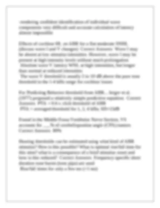 ABR Application - Diagnosis and Auditory Assessment Exam Questions With ...