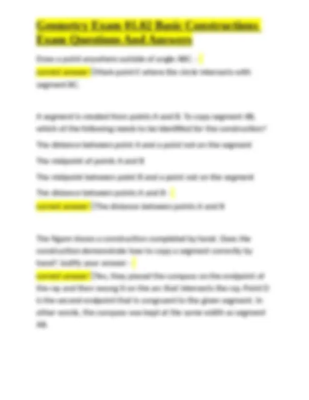 Geometry Exam 01.02 Basic Constructions Exam Questions And Answers ...