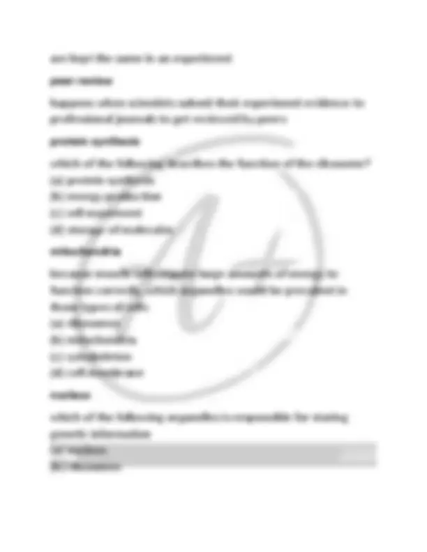 SCIENCE SECTION TEAS EXAM (tristine) Flashcards _ 100- SURE ANSWERS ...