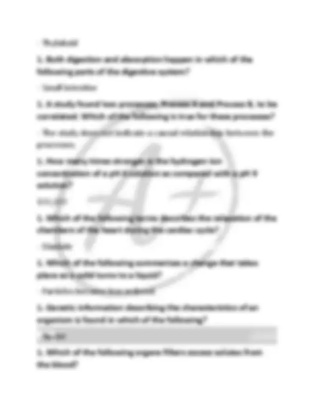 SCIENCE SECTION TEAS EXAM (tristine) Flashcards _ 100- SURE ANSWERS ...