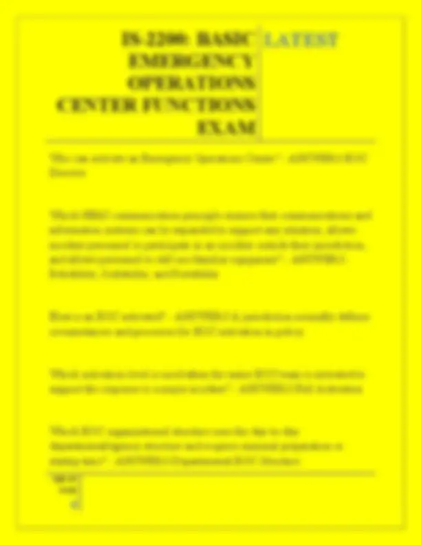 IS-2200 EOC Functions Exam Q&A: Emergency Management Essentials | Exams ...