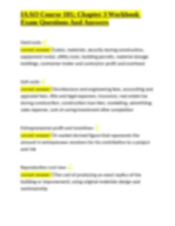 IAAO Course 101; Chapter 3 Workbook Exam Questions And Answers | Exams ...