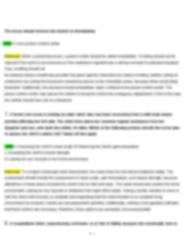 HESI Module 6 Safety and Infection Control | Exams Nursing | Docsity