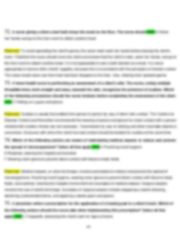 HESI Module 6 Safety and Infection Control | Exams Nursing | Docsity