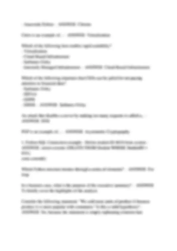 DATA 2100 FINAL REVIEW EXAM QUESTIONS AND ANSWERS | Exams Advanced ...