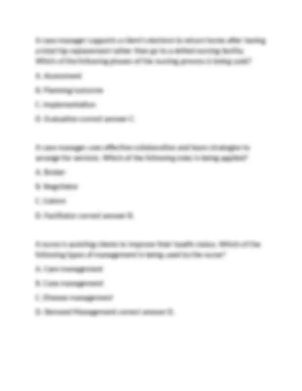 Chapter 25: Case Management Questions with Accurate Answers | Exams ...
