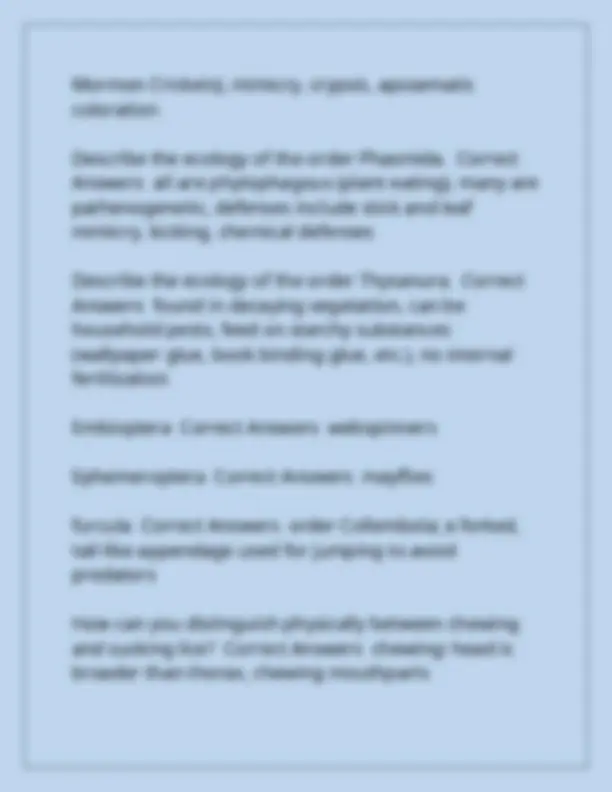 UCR ENTM Midterm #2 Questions With Complete Solutions | Exams Nursing | Docsity