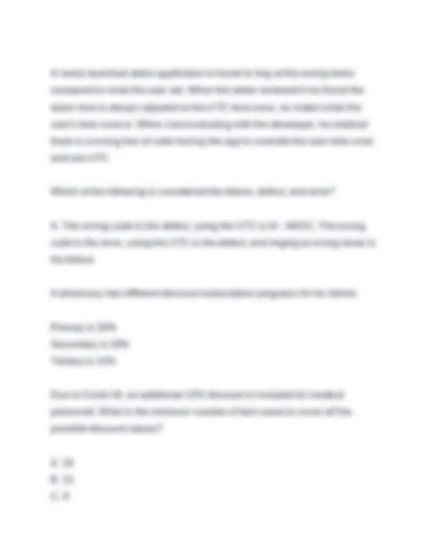 ISTQB Foundation Level- Sample Exam Test Bank. Questions with Correct ...