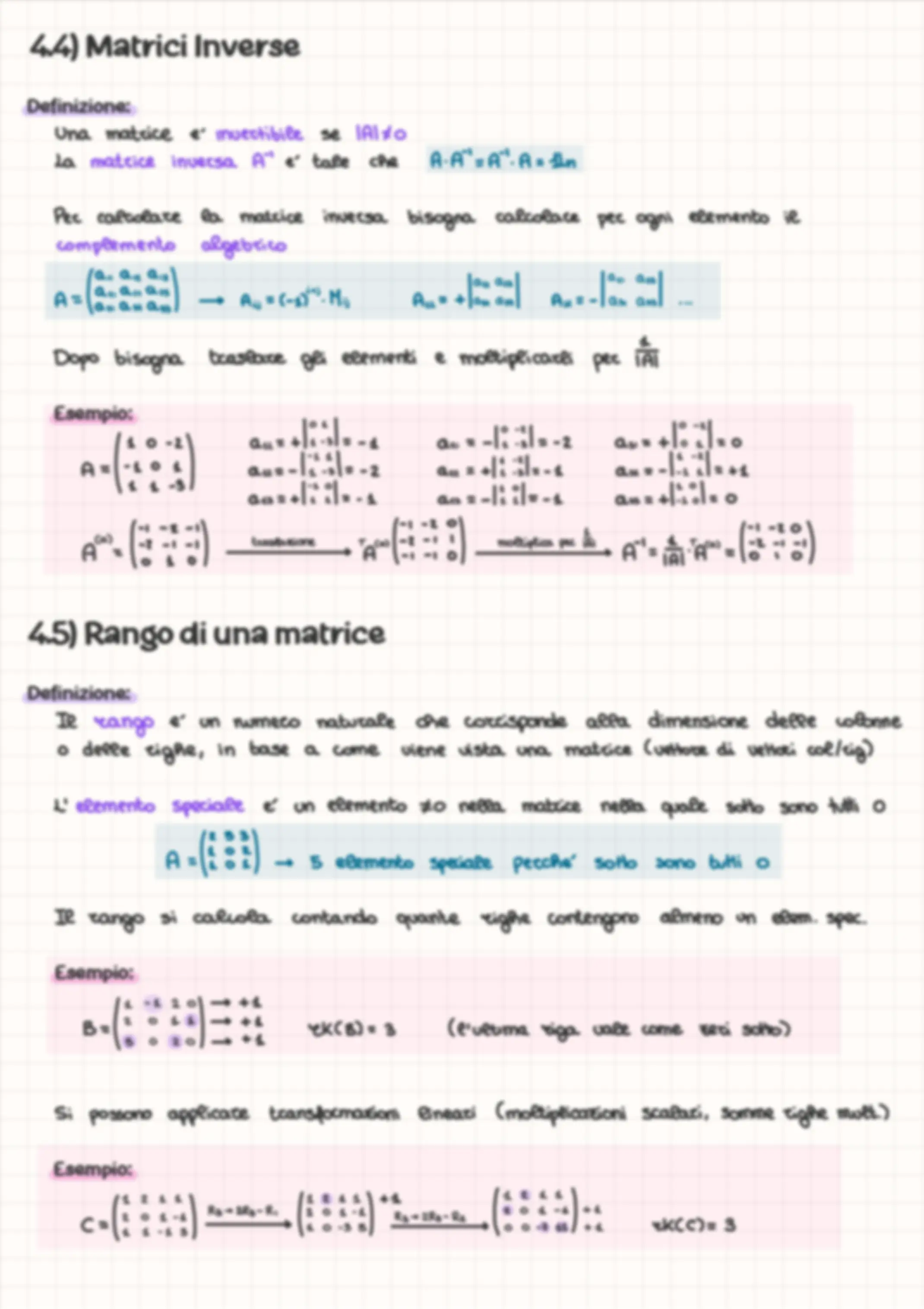 Algebra lineare_Le matrici | Appunti di Istituzioni Di Matematica I ...