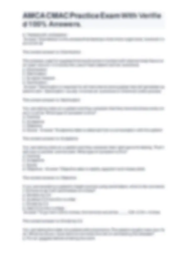 AMCA CMAC PRACTICE EXAM 2024 ACTUAL EXAM QUESTIONS WITH CORRECT ...