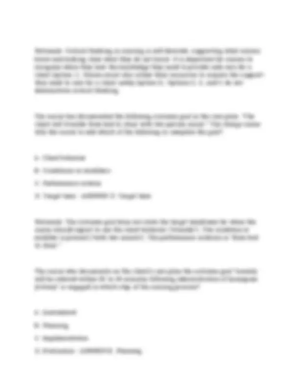 Fundamentals of Nursing, Nursing Process Past Questions With Correct ...