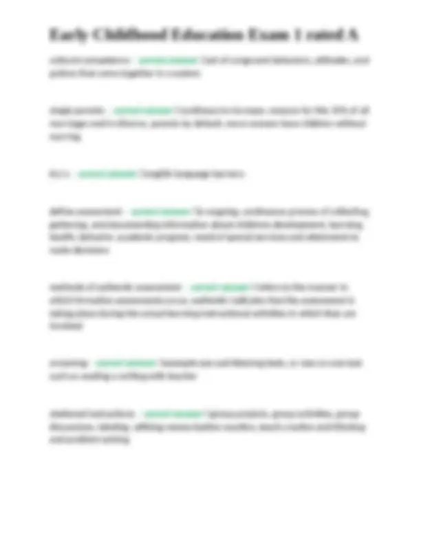Early Childhood Education Exam 1 rated A | Exams Childhood Development ...