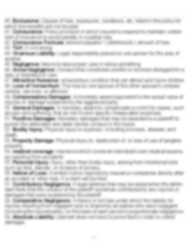 Personal Lines Insurance Study Guide Key Concepts, Coverage Types, and ...