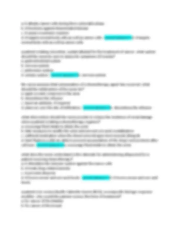 Chapter 15: Oncology (PrepU/Workbook) Latest Exam 2025-2026 With ...