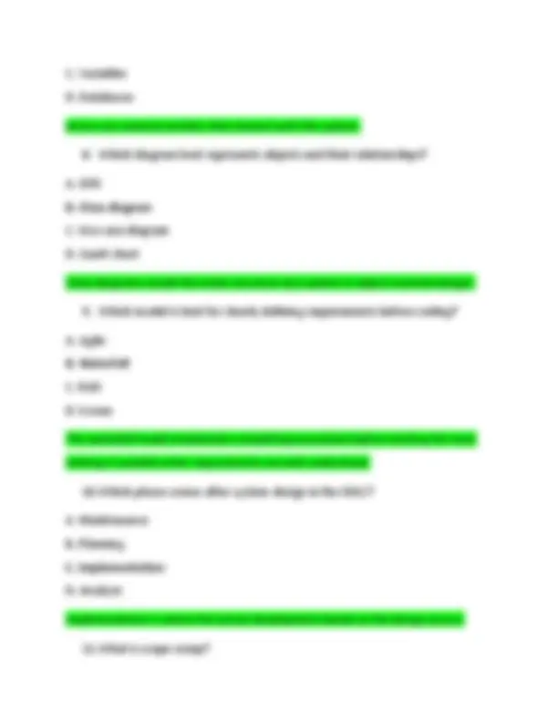 CIS 2000 SYSTEMS ANALYSIS AND DESIGN EXAM QUESTIONS AND CORRECT ANSWERS ...