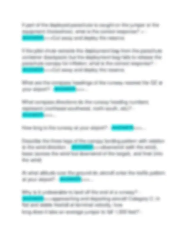 USPA A LICENSE WRITTEN TEST EXAM QUESTIONS WITH COMPLETE SOLUTIONS ...