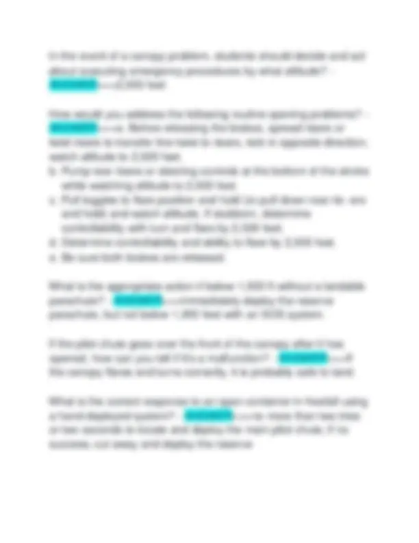 USPA A LICENSE WRITTEN TEST EXAM QUESTIONS WITH COMPLETE SOLUTIONS ...