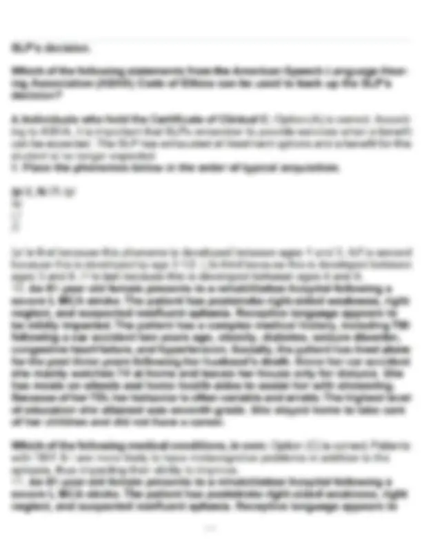 SLP Praxis Practice Test – ETS Speech-Language Pathology Form 2 ...