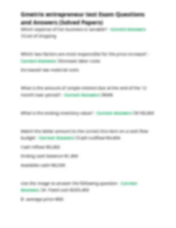 Gmetrix entrepreneur test Exam Questions and Answers (Solved Papers ...