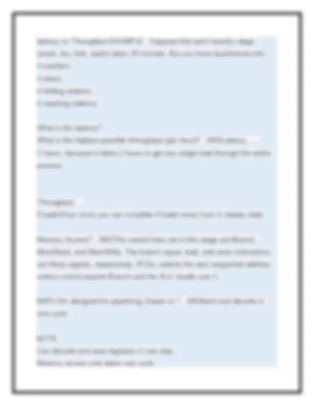 Computer Architecture: Chapter 4 : Pipelining Questions & Answers 2025 | Exams Advanced Computer ...