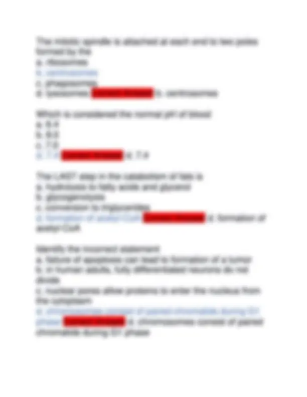 PURDUE BIOL 203 EXAM 1 COMPLETE 50 QUESTIONS AND DETAILED CORRECT ...