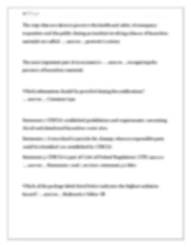 TCFP & GFD Hazmat Awareness/Ops Exam Bank: 500 Expert-Verified ...