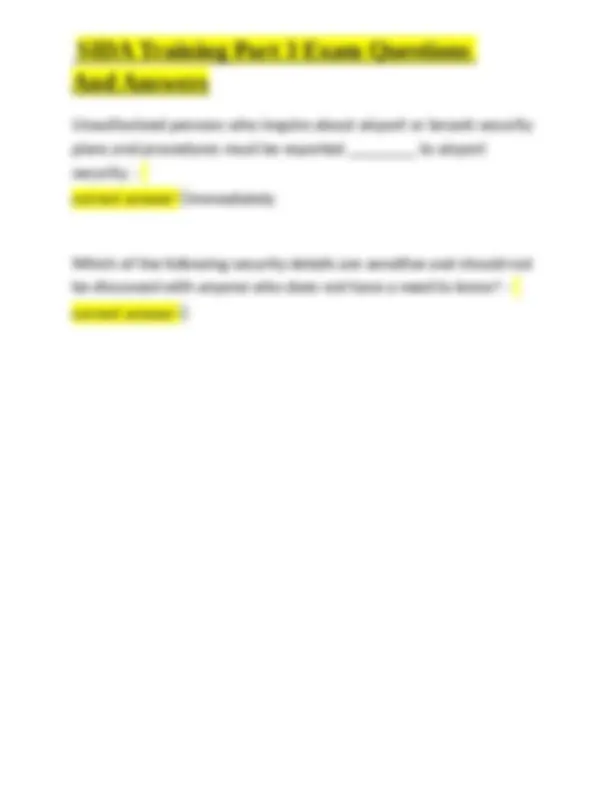 SIDA Training Part 3 Exam Questions And Answers | Exams Security ...