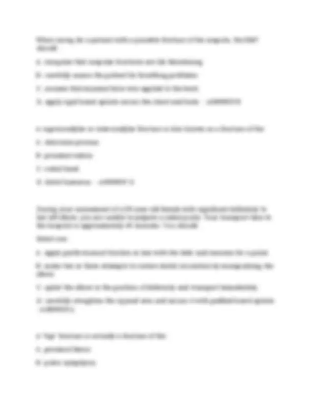 EMT Chapter 31 - Orthopedic Injuries Questions Paper Answered Step By ...