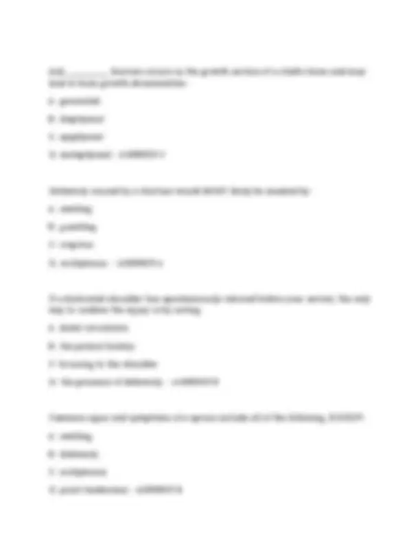 EMT Chapter 31 - Orthopedic Injuries Questions Paper Answered Step By ...