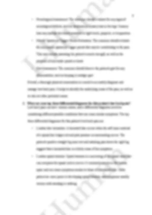 IHuman Case John Low Back Pain" | Exams Nursing | Docsity