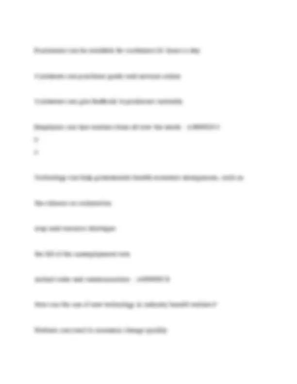 Technology and Economics With Accurate Answers | Exams Economics | Docsity