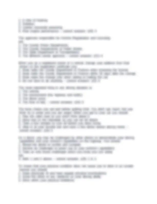 Hawaii Driver's Manual General Test Questions with all needed to pass ...