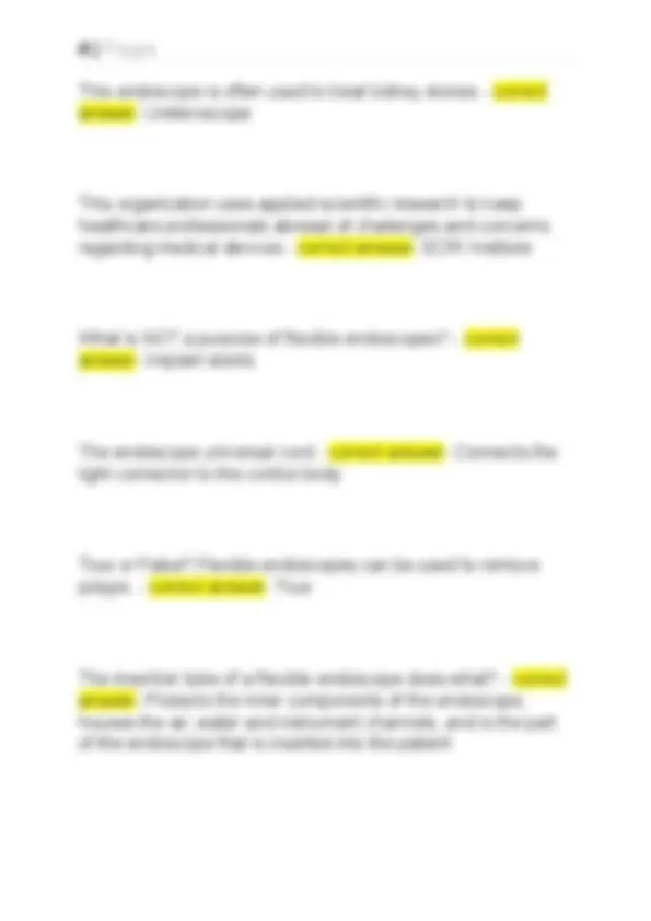 IAHCSMM ENDOSCOPIC QUIZ REVIEW 2025 UPDATED ACTUAL EXAM WITH CORRECT ...