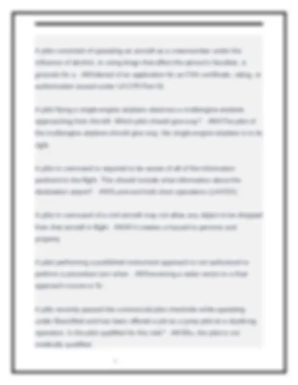 FARs Commercial Pilot Exam Questions and Answers 2025-2026 | Exams ...