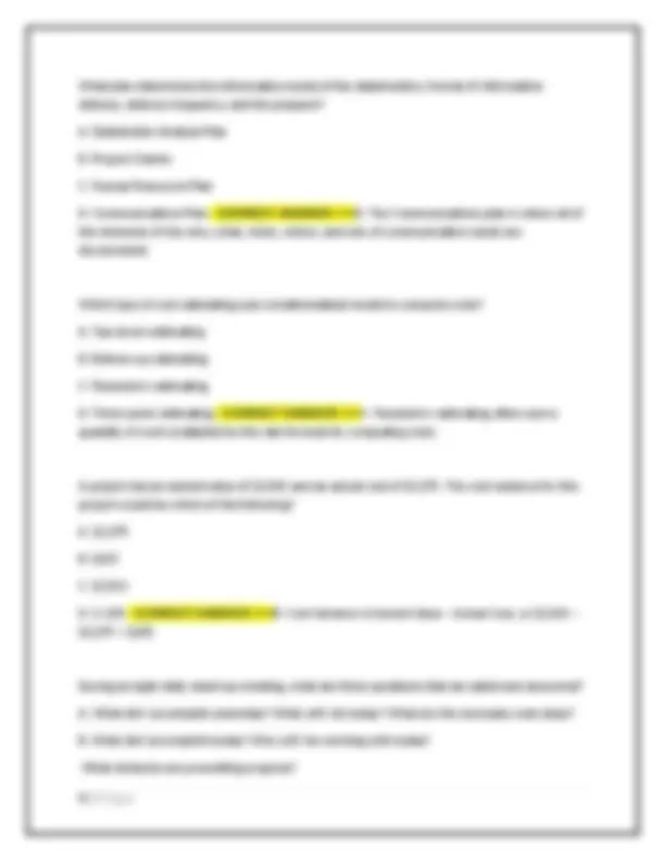 Project Management Exam Questions and Answers 2025-2026 | Exams Nursing ...