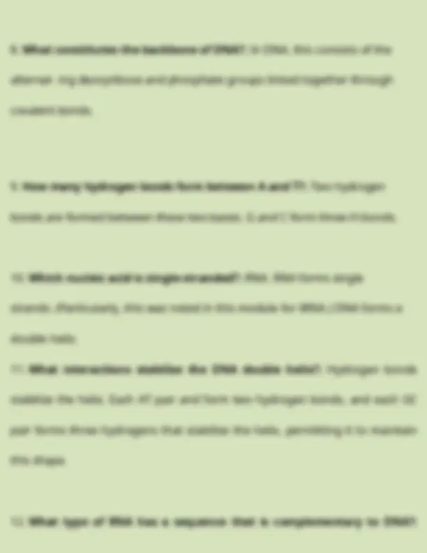 CHEM 210 Biochemistry Module 6 Study Guide – Nucleic Acids, RNA/DNA ...