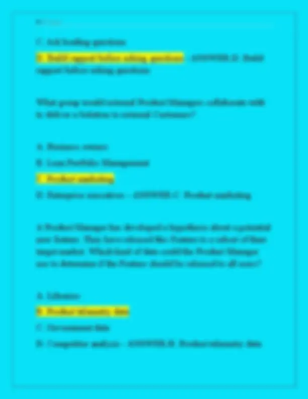 SAFe SPC 6.0 Exam Prep: Questions and Answers | Exams Nursing | Docsity