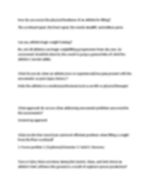USA WEIGHTLIFTING LEVEL 1 EXAM (ACTUAL EXAM) WITH QUESTIONS WITH VERY ...